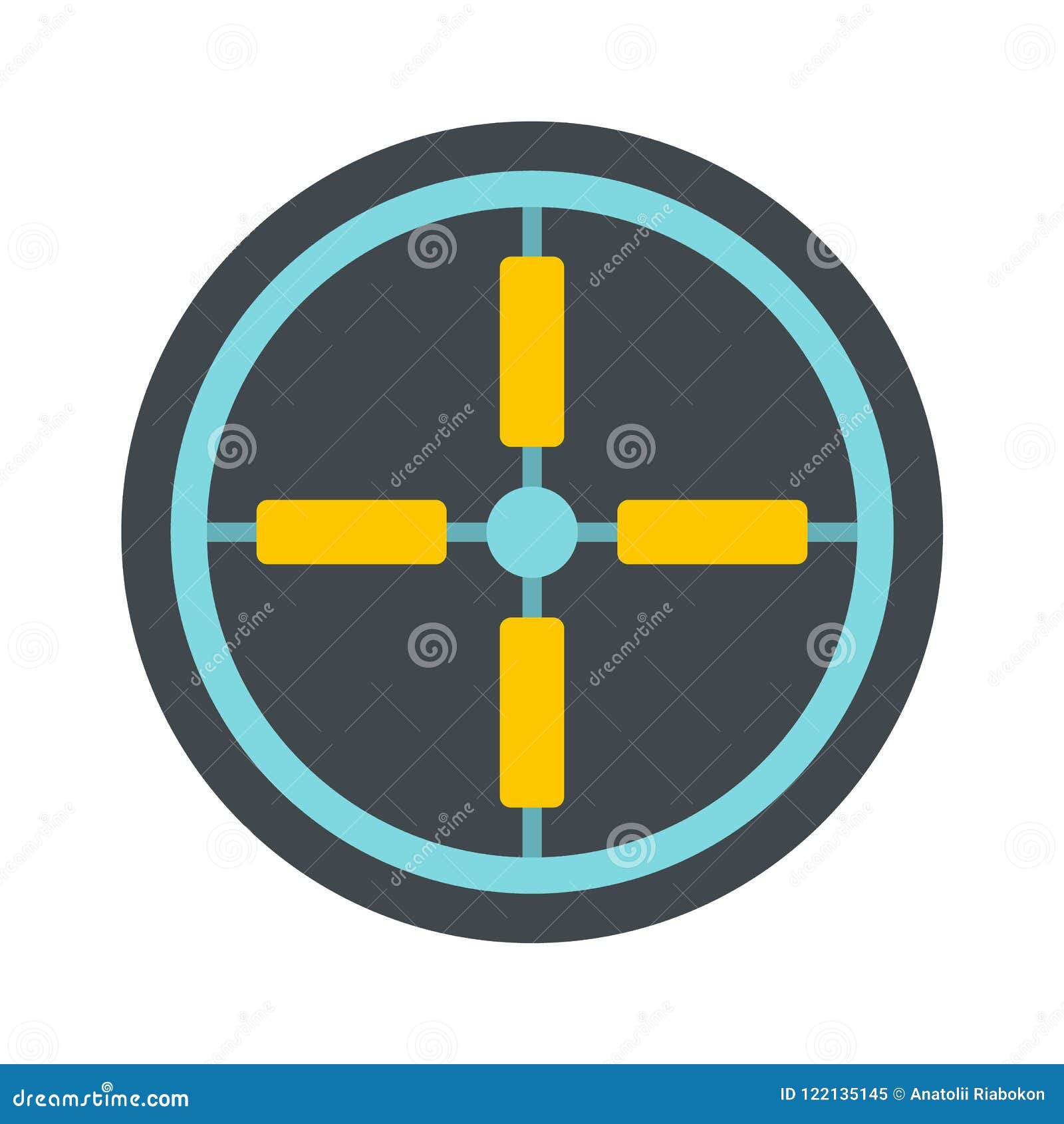 Optical Aim Sight Icon, Flat Style Stock Vector - Illustration of ...