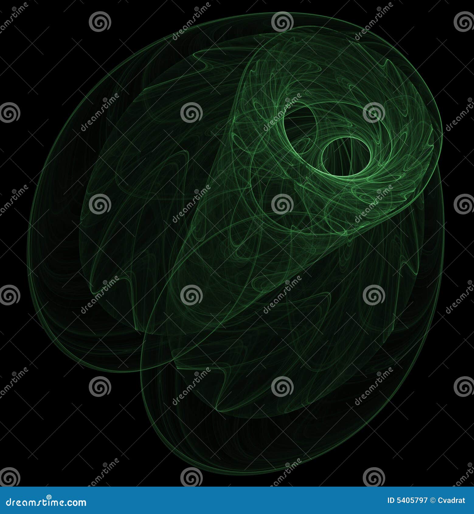 Optical Art Fractal Attractor Night Moth One Green Stock Illustration ...