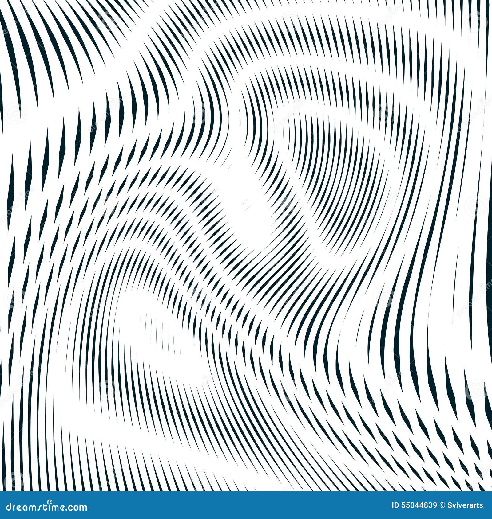 Optical Background With Monochrome Geometric Lines Moire Pattern Stock