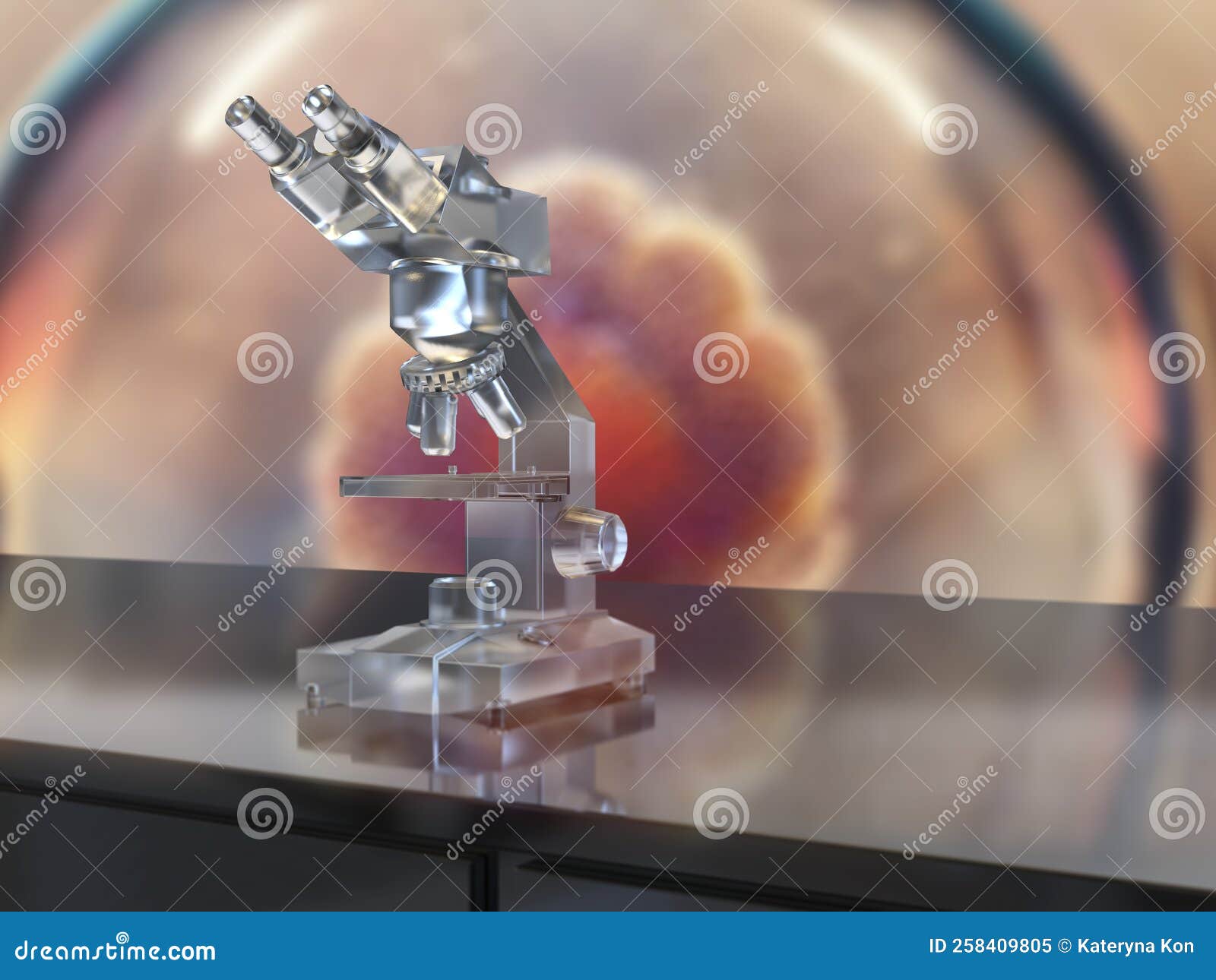 Binocular Microscope Isometric Vector. Modern White Device With Blue ...