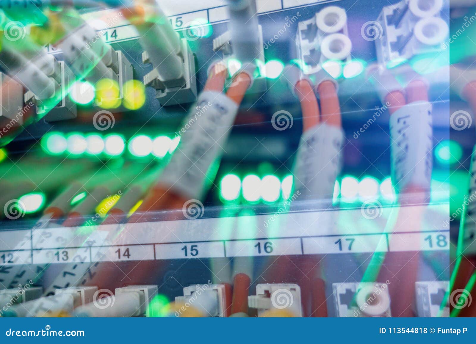Optical Cable Close Up. Flash Lamp. Stock Photo - Image of optical ...