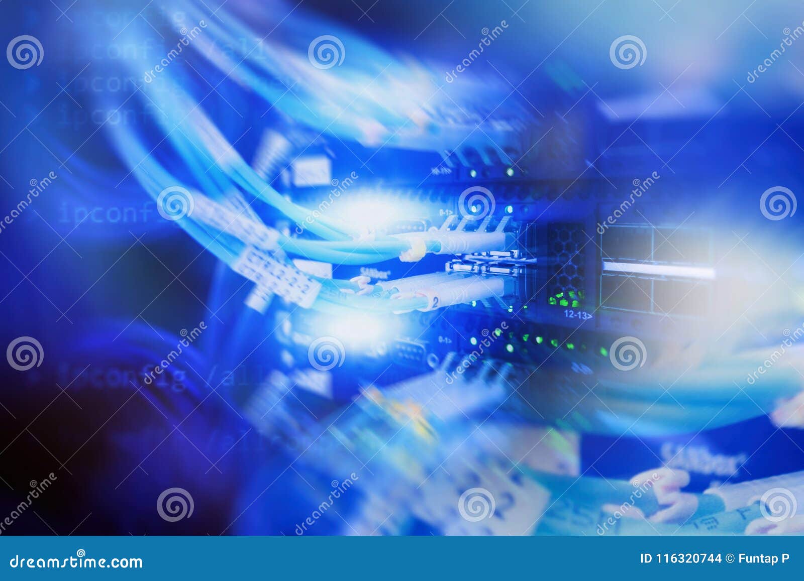 Optical Cable Close-up. Network Devices Technology, Optical Fiber Cable ...