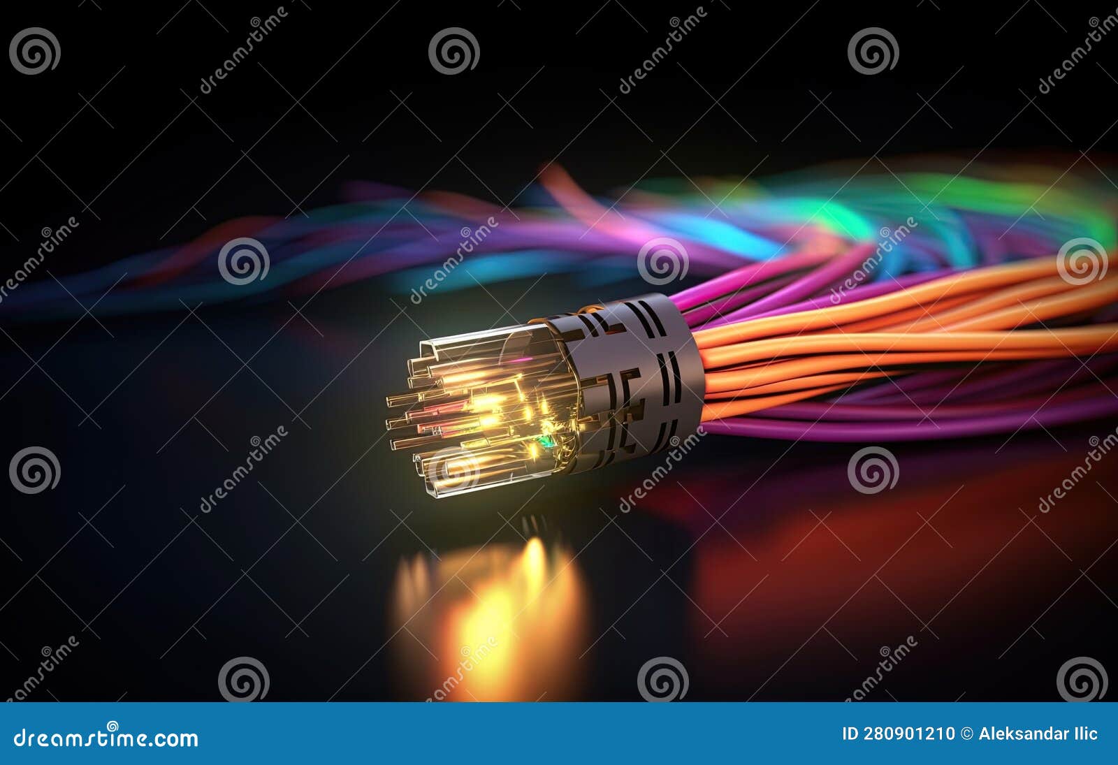 Optical Cable. Fiber Optics Technology. Generative Ai Illustration ...