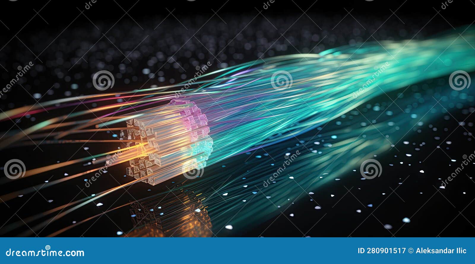 Optical Cable. Fiber Optics Technology. Generative Ai Illustration ...