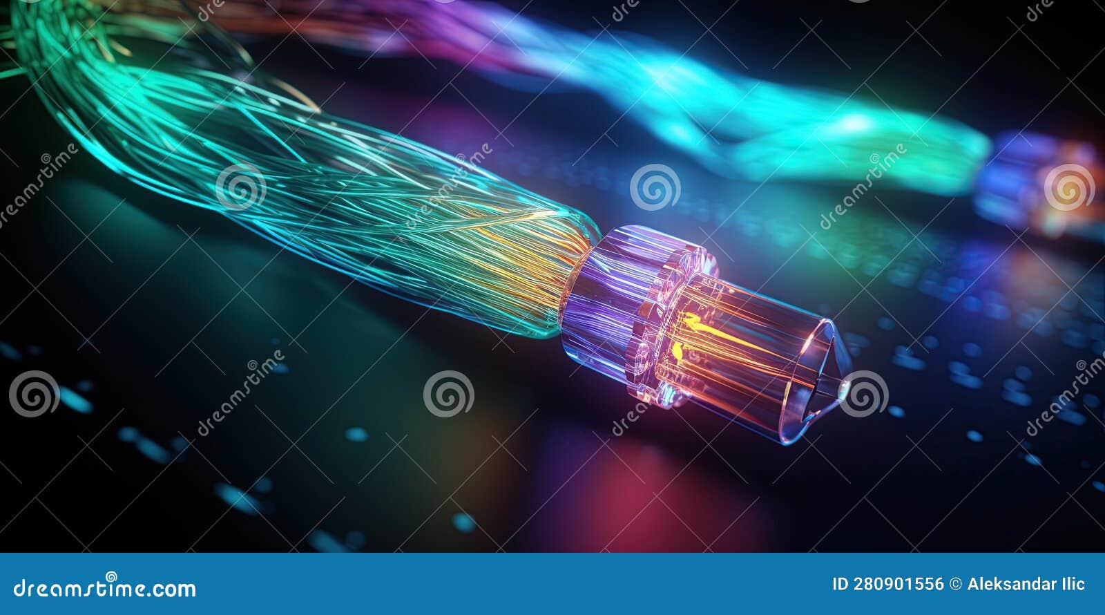 Optical Cable. Fiber Optics Technology. Generative Ai Illustration ...