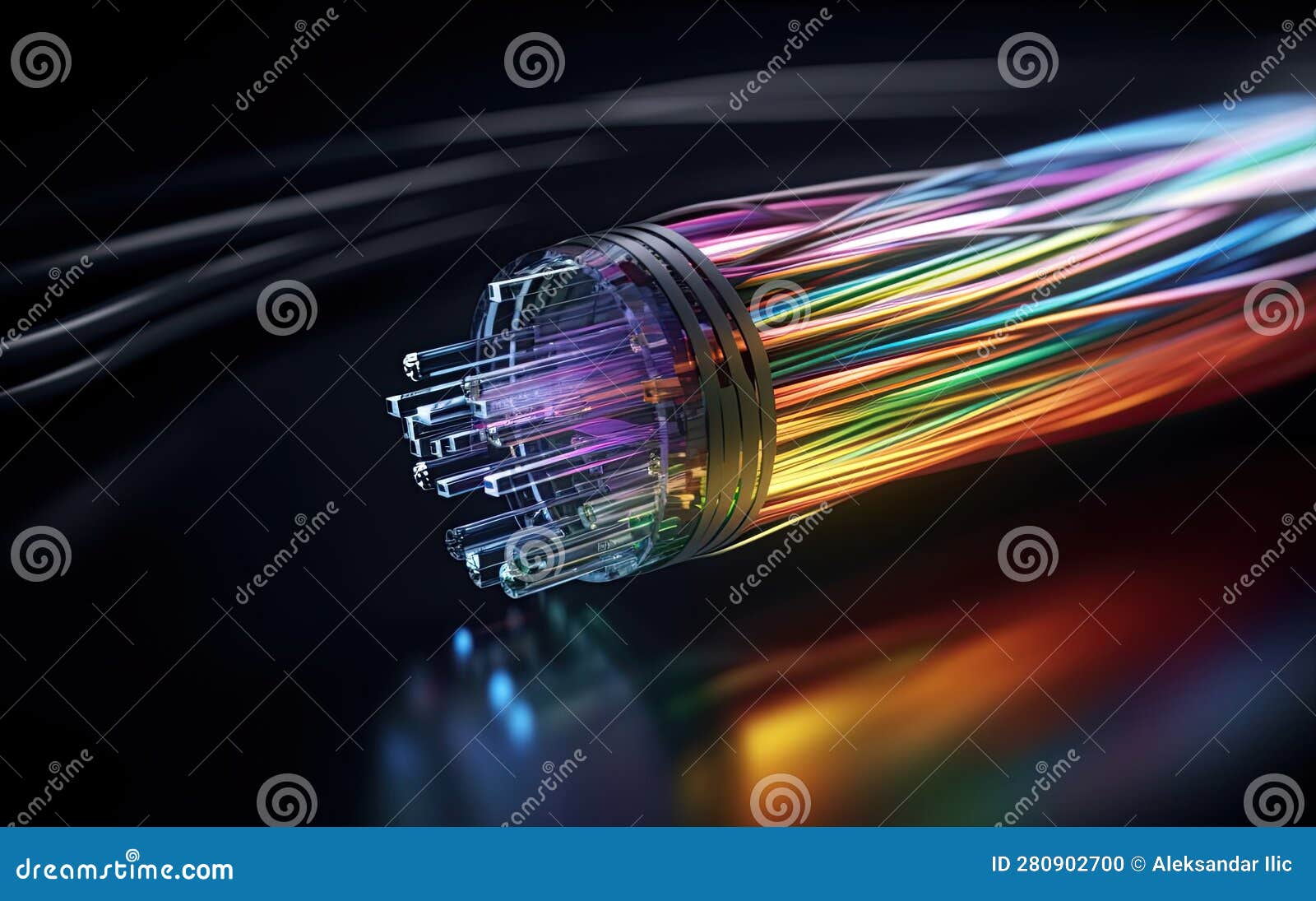 Optical Cable. Fiber Optics Technology. Generative Ai Illustration ...