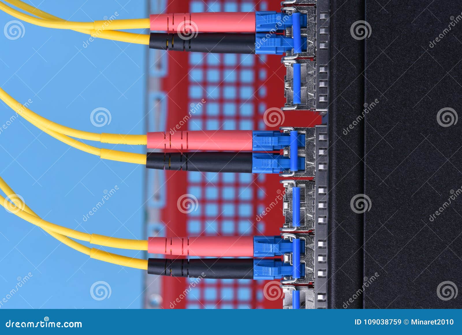 Optical Cables Connectec To Switch Stock Image - Image of broadband ...
