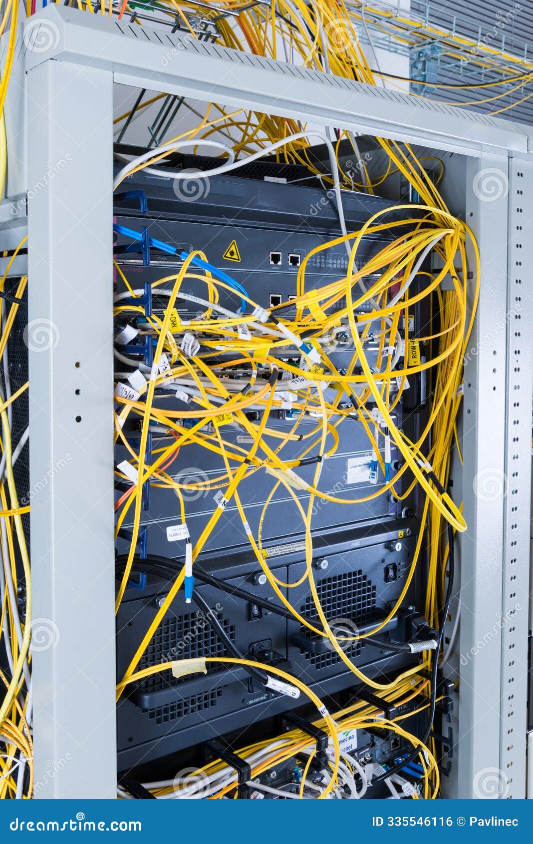 Optical Cables Connected To Internet Service Provider Data Switc Stock ...