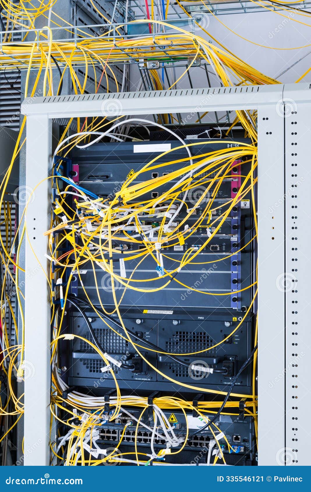 Optical Cables Connected To Internet Service Provider Data Switc Stock ...