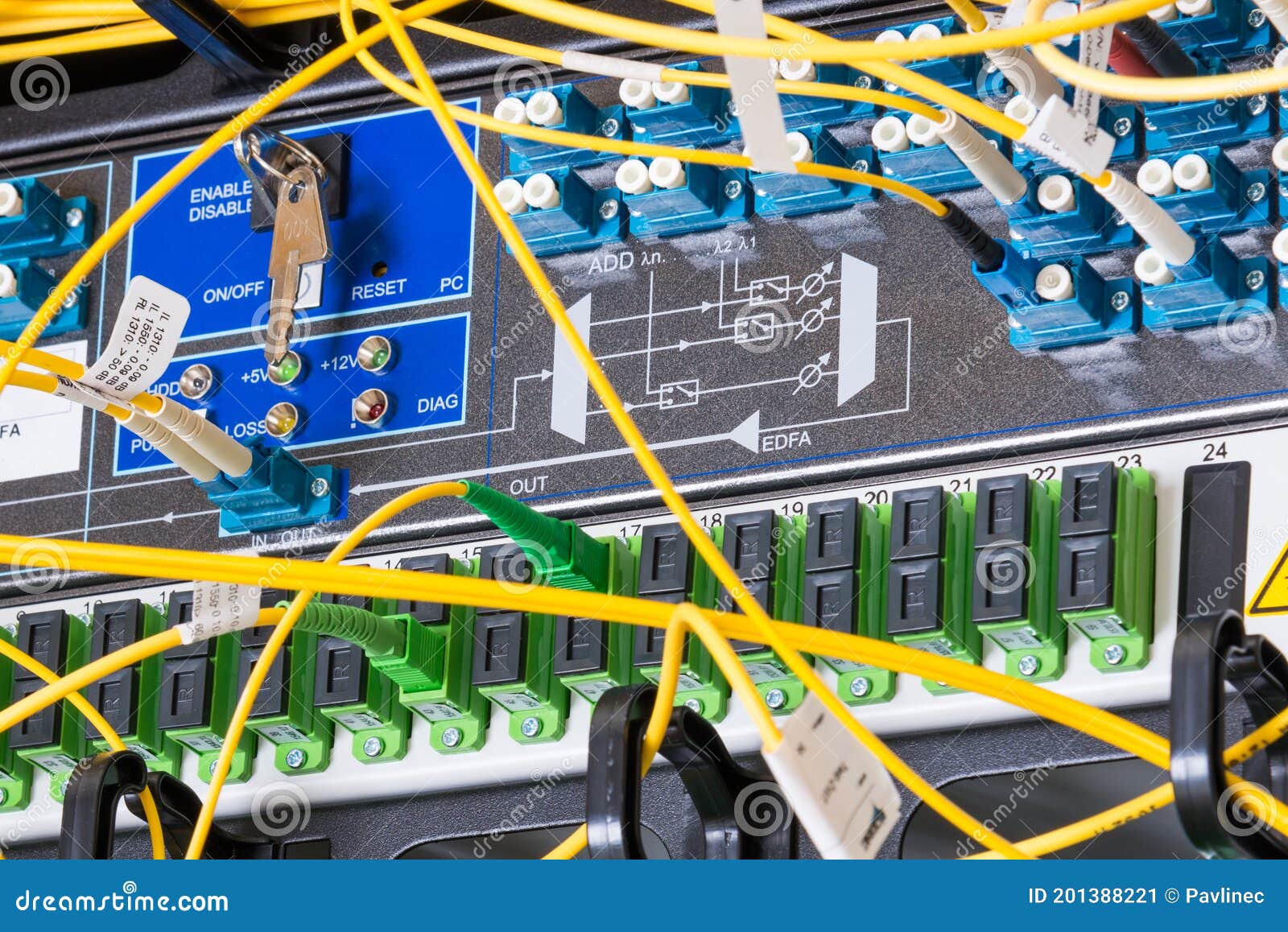 Optical Cables Connected To Internet Service Provider Switch Stock ...