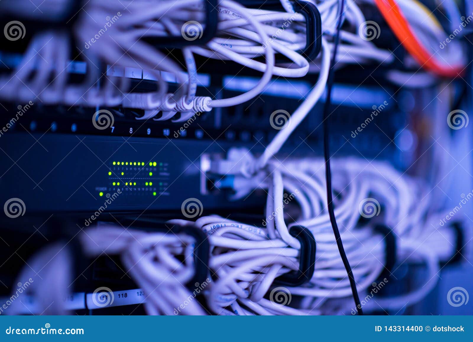 Optical Cables Connected To the Main Server Stock Photo - Image of ...