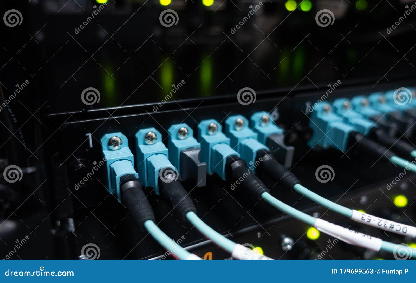 Optical Cables Connected To the Server Rack Stock Image - Image of ...