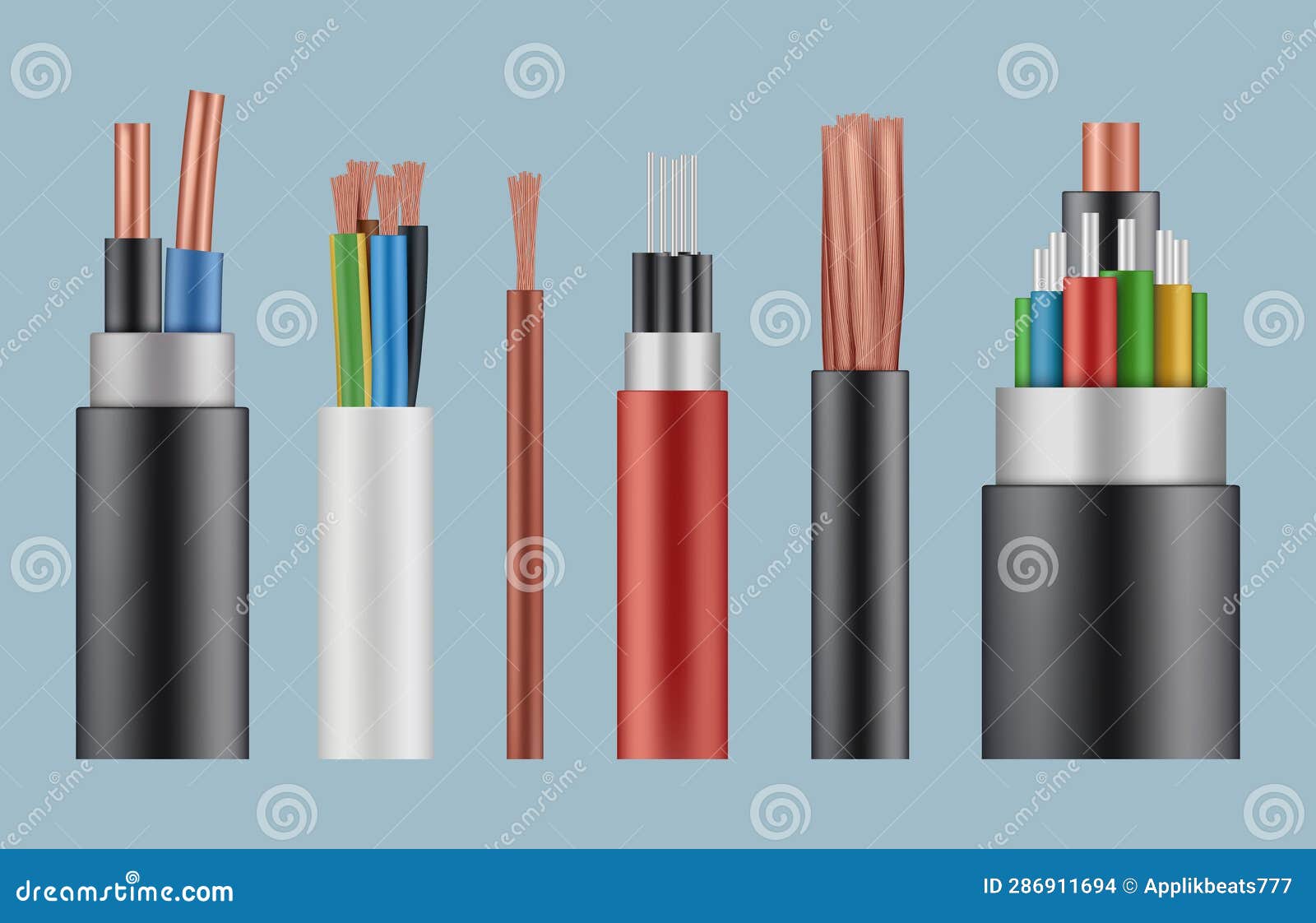 Optical Cables. Wire Fiber Cord Structure Electrical Line Wicker Vector ...