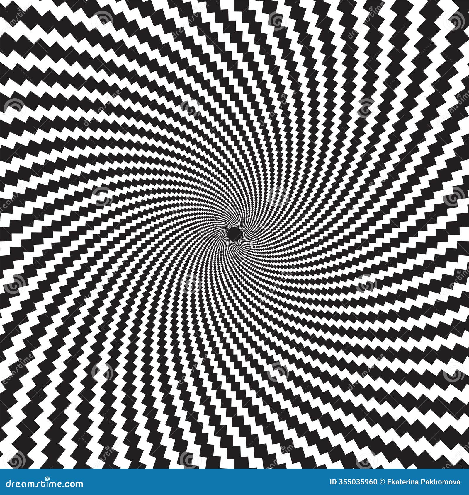 Optical Checkered Spiral Illusion Background. Magic Psychedelic Pattern ...