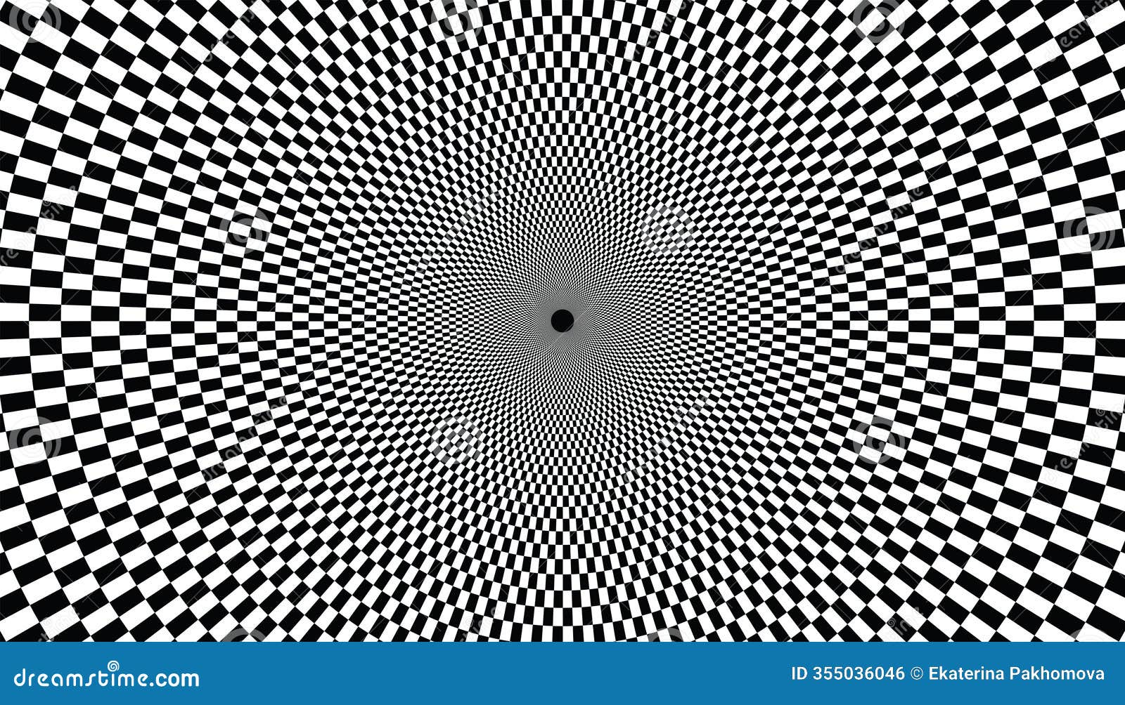 Optical Checkered Spiral Illusion Background. Magic Psychedelic Pattern ...