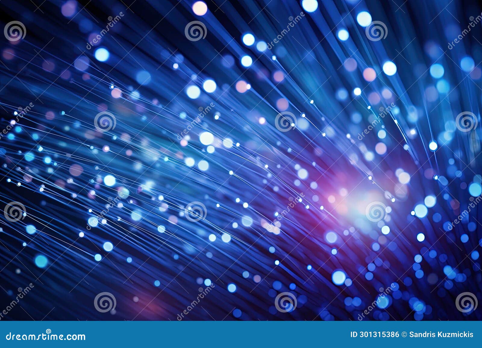 Optical Communication and Technology Background with Bokeh. Generative ...