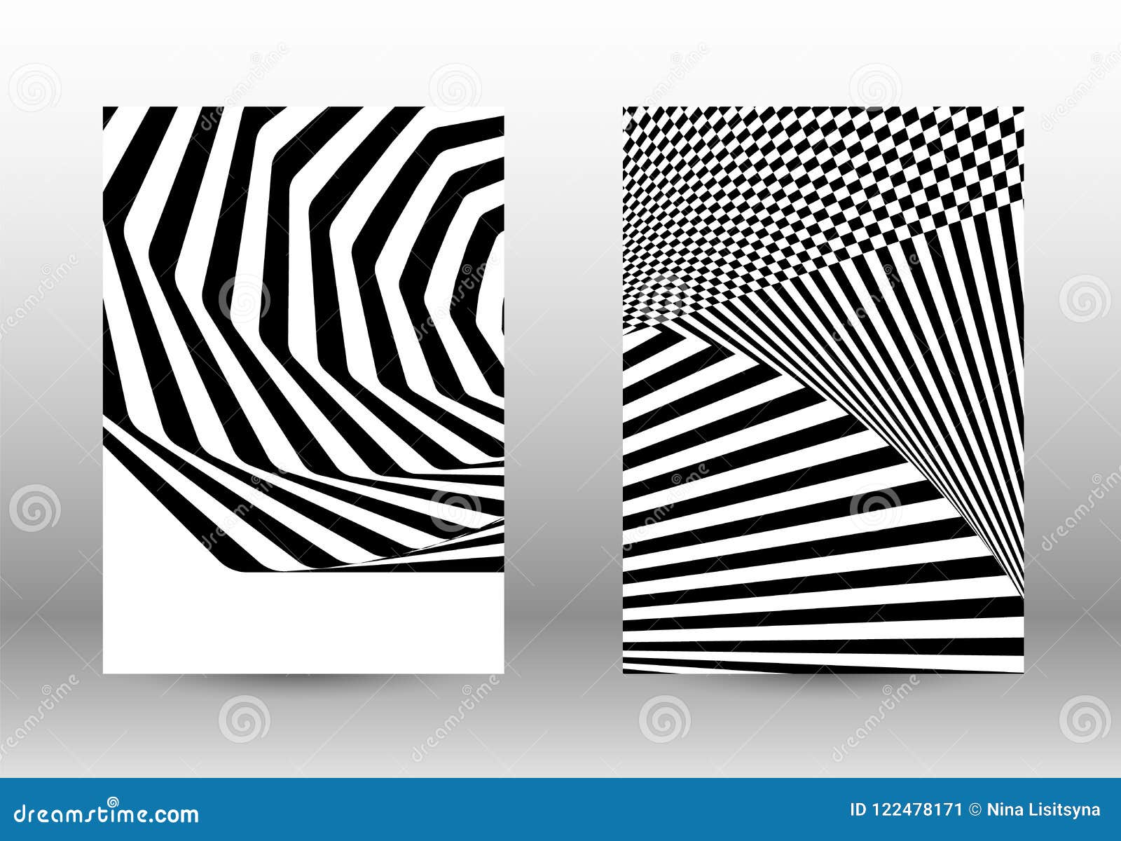 Set of Abstract Patterns with Distorted Lines. Stock Vector ...