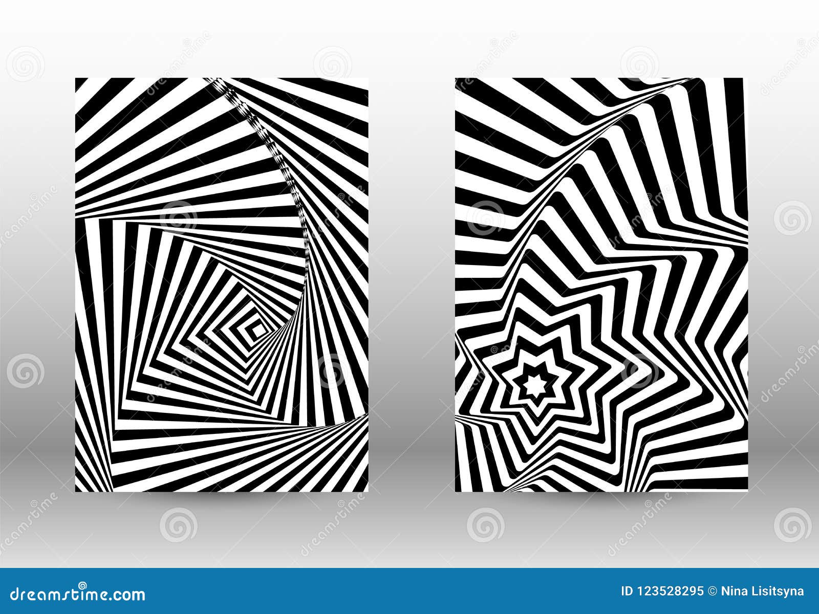 Set of Abstract Patterns with Distorted Lines. Stock Vector ...