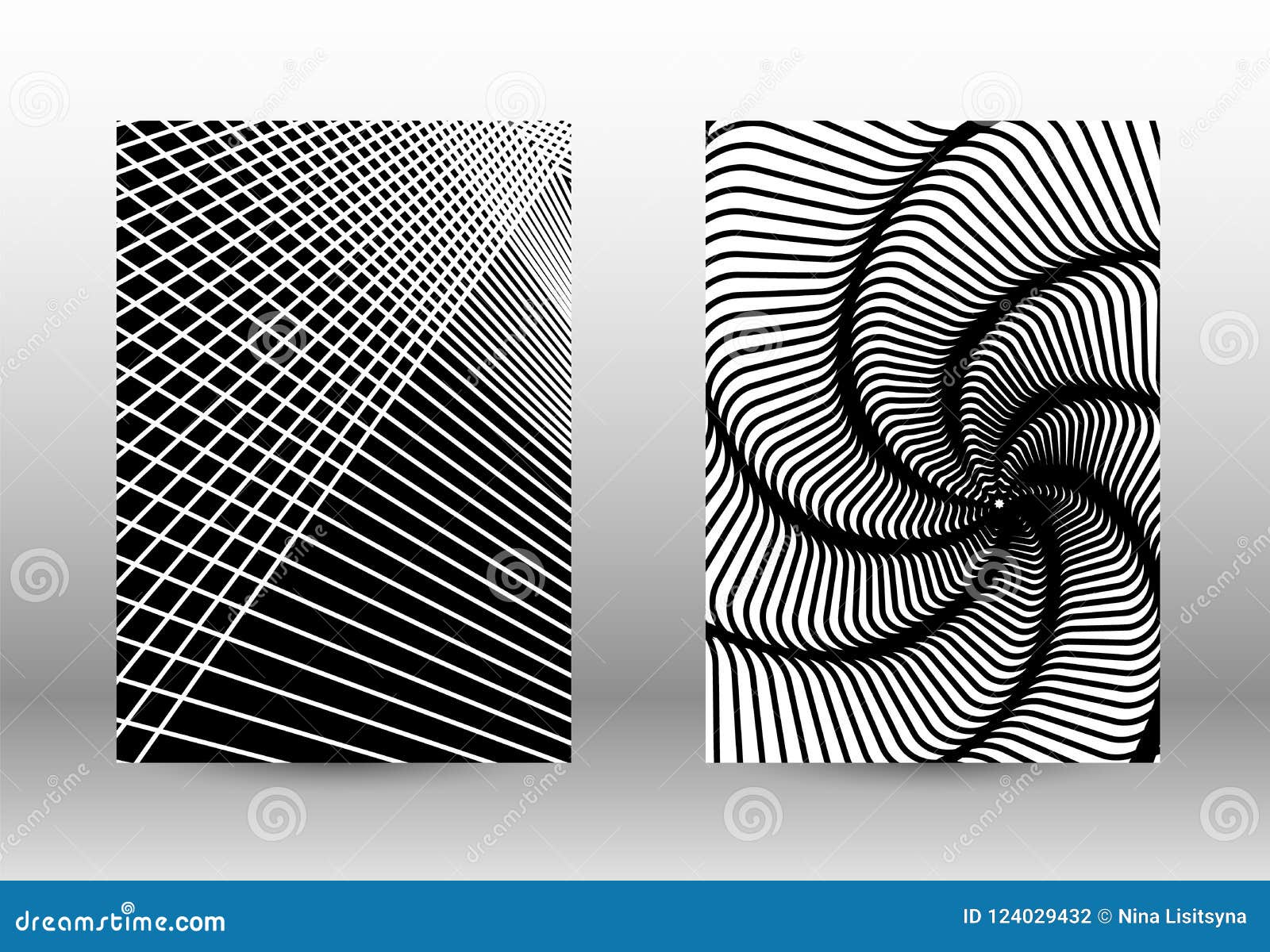 Set of Abstract Patterns with Distorted Lines. Stock Vector ...
