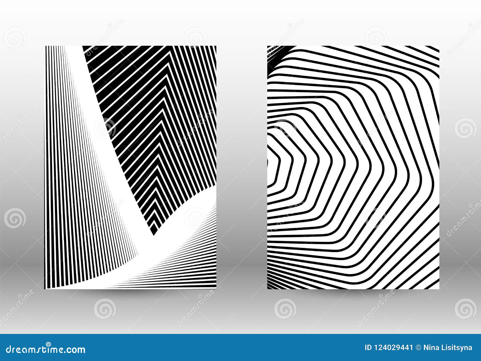 Set of Abstract Patterns with Distorted Lines. Stock Vector ...