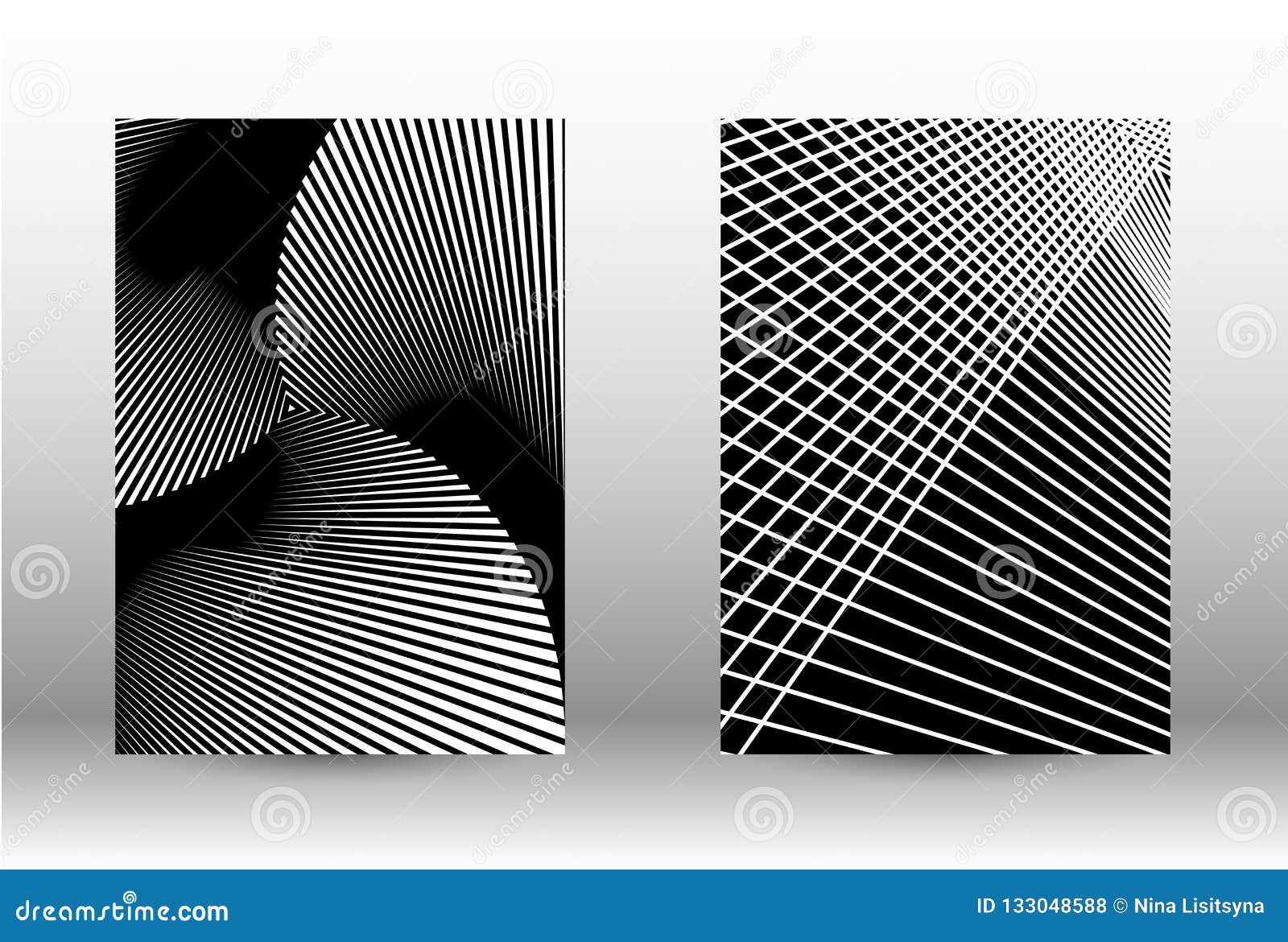 Set of Abstract Patterns with Distorted Lines. Stock Vector ...