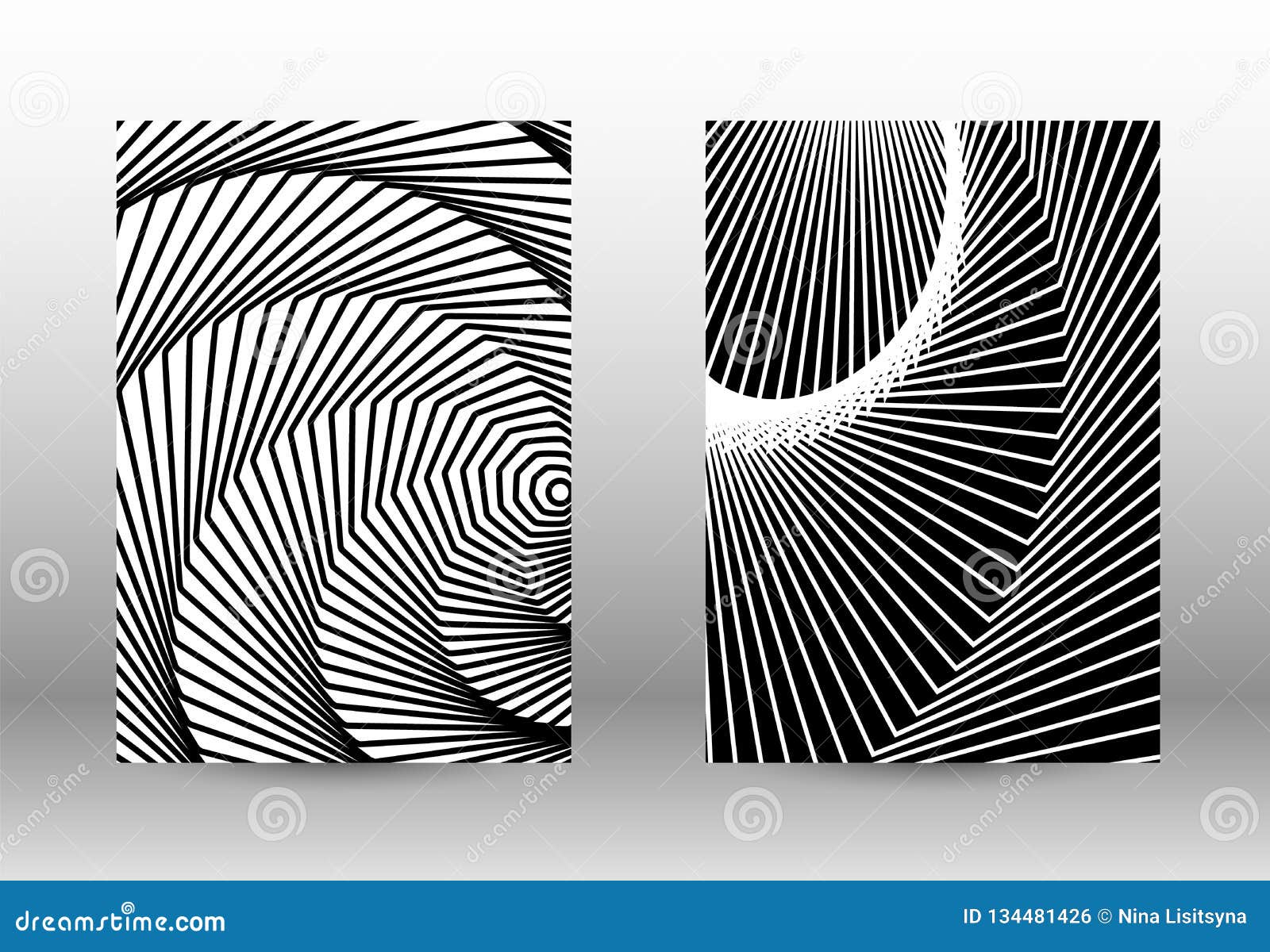 Set of Abstract Patterns with Distorted Lines. Stock Vector ...