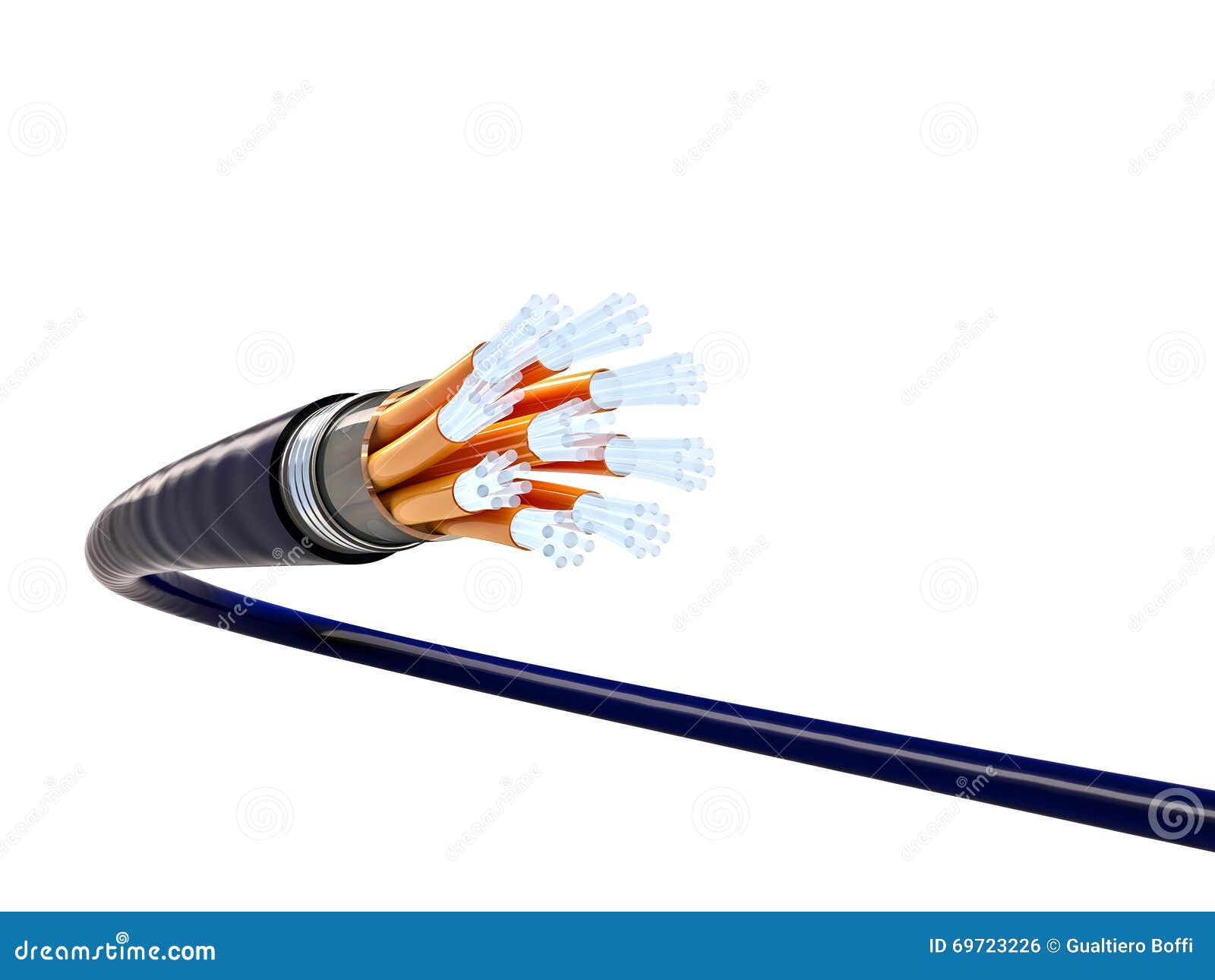Optical 3d fiber stock illustration. Illustration of digital - 69723226