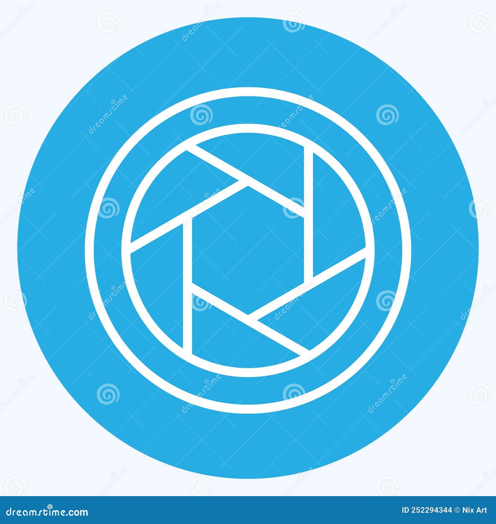 Optical Diaphragm Icon in Trendy Blue Eyes Style Isolated on Soft Blue ...