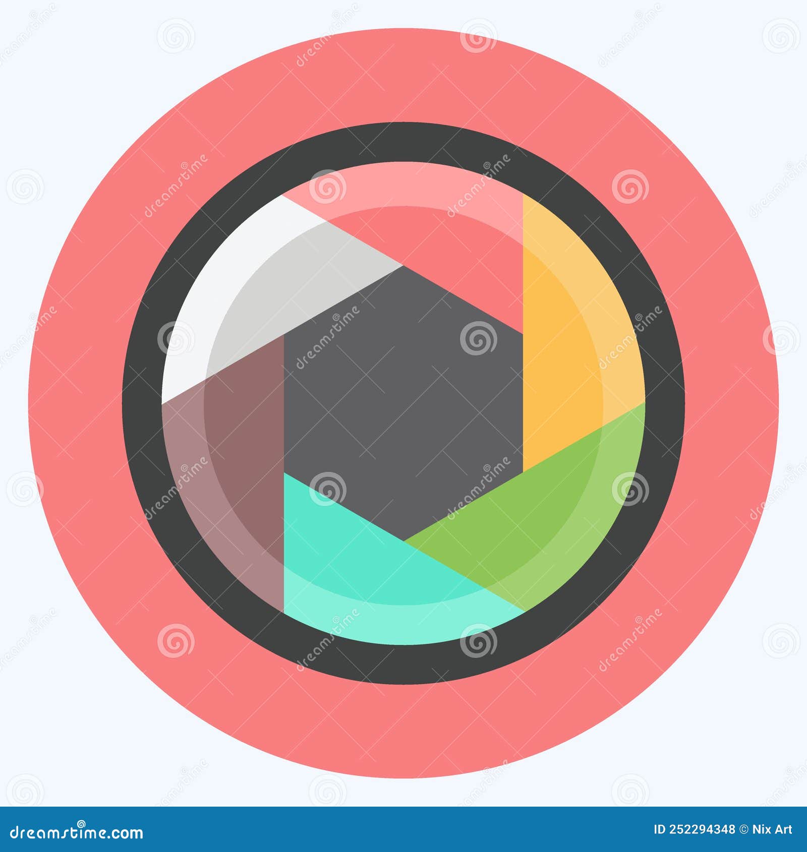 Optical Diaphragm Icon in Trendy Flat Style Isolated on Soft Blue ...