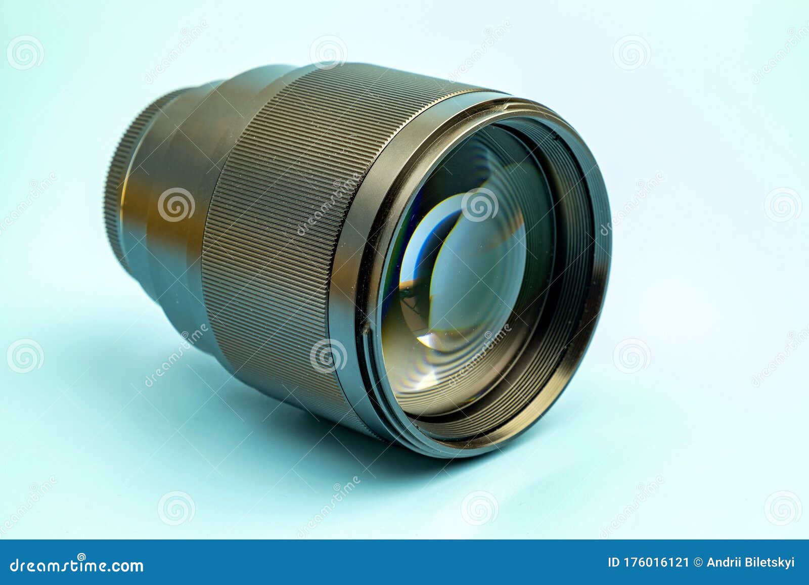 Optical Digital Camera Lens Isolated on Blue Background Stock Image ...