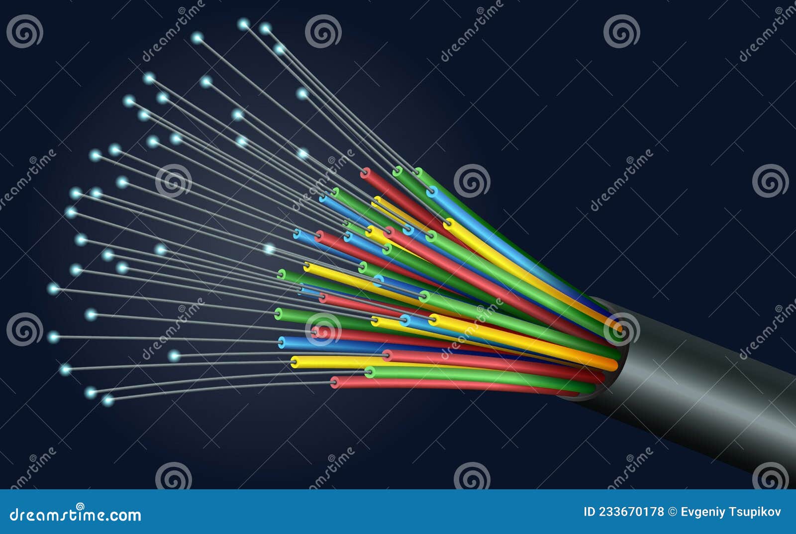 Optical Digital Communication Cable. Stock Vector - Illustration of ...