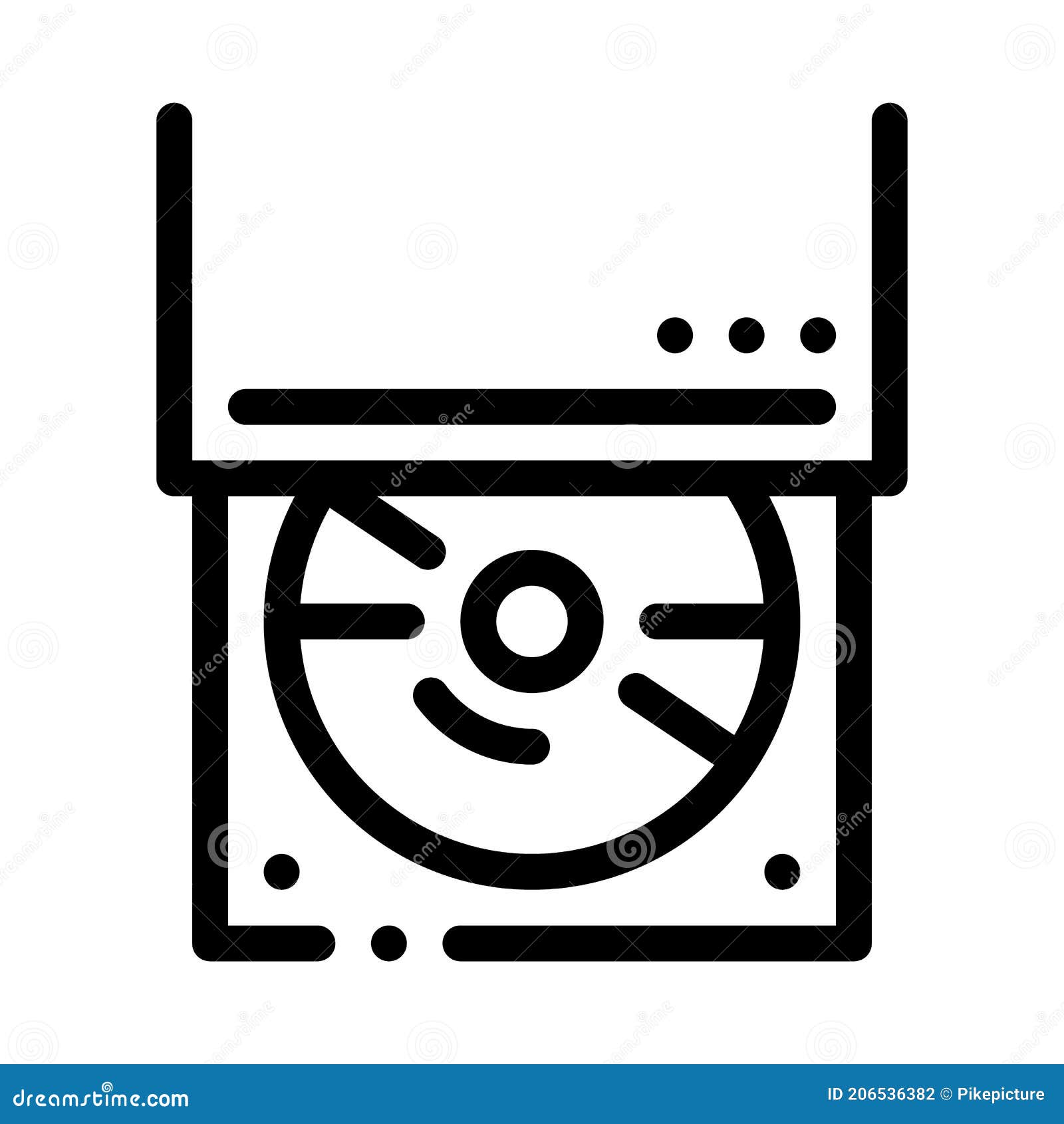Optical Disc Drive Black Icon Vector Illustration Stock Illustration ...
