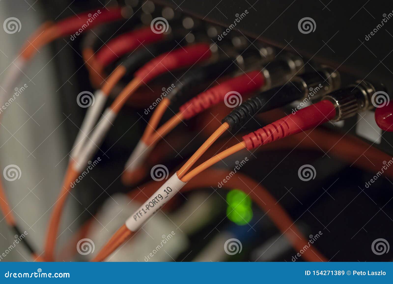 Optical Distribution Panel with Connected Patch Cord Cable Stock Image ...