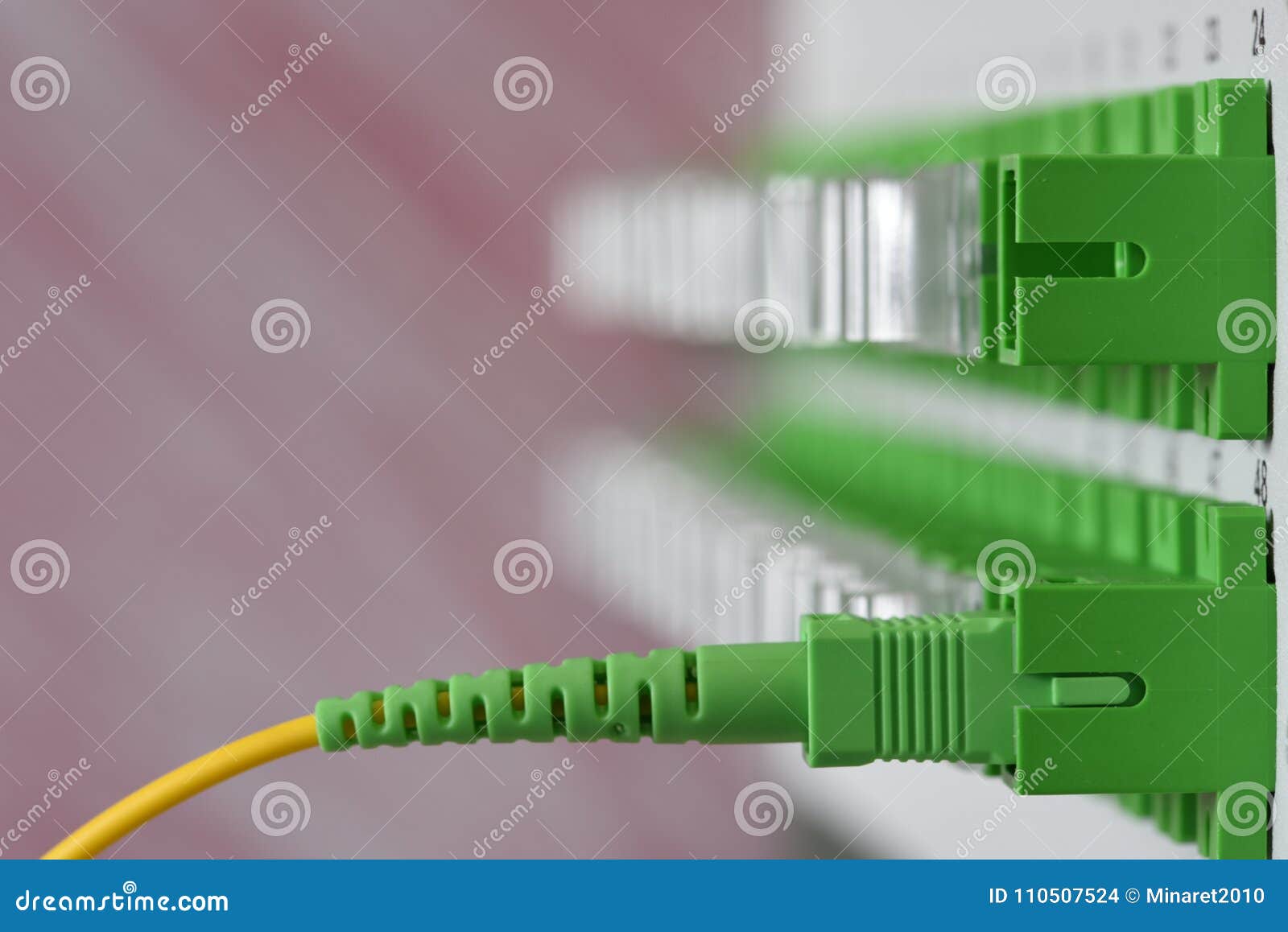 Optical Distribution Panel with Connected Patch Cord Cable Stock Photo ...