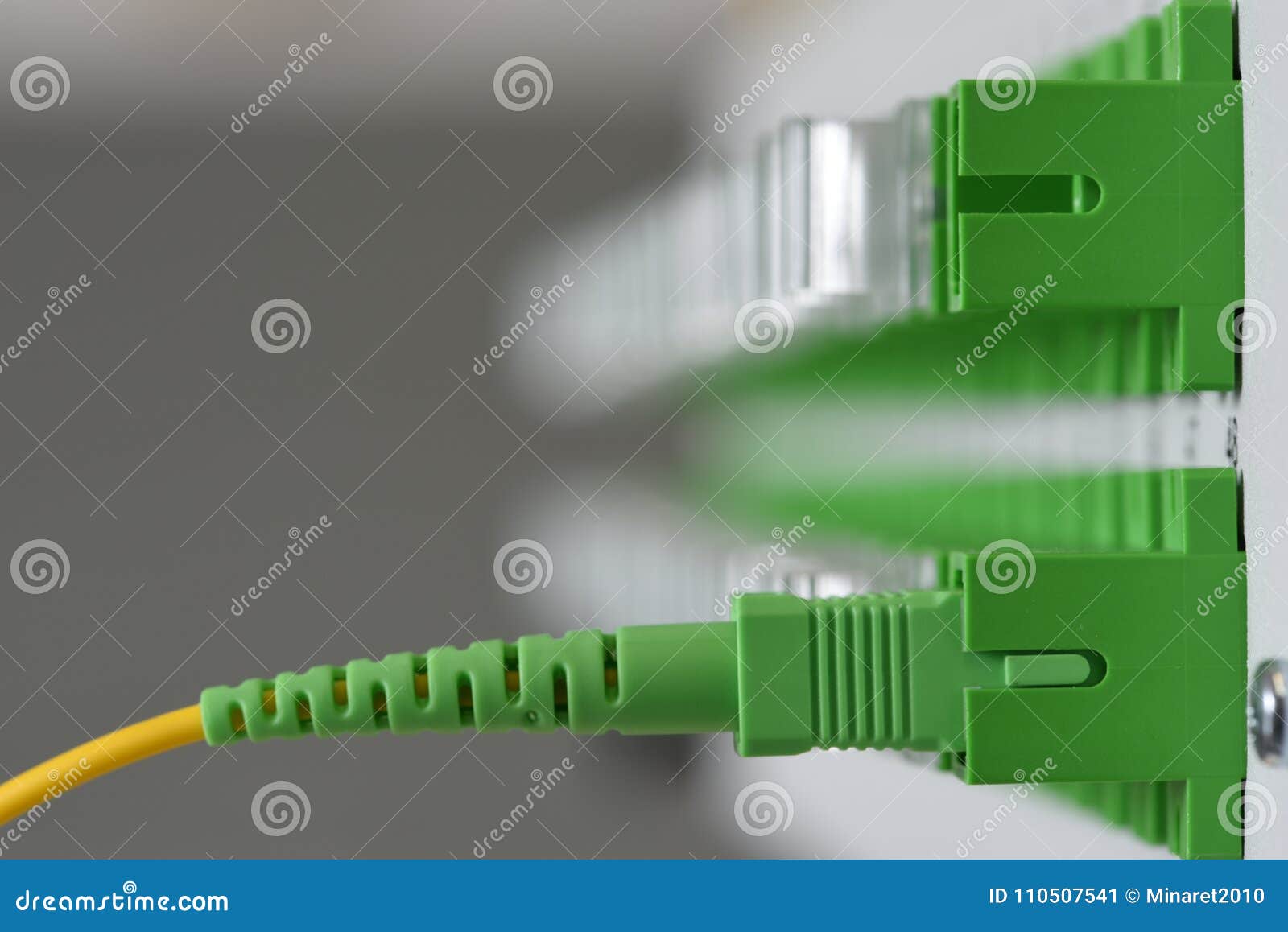 Optical Distribution Panel with Connected Patch Cord Cable Stock Image ...