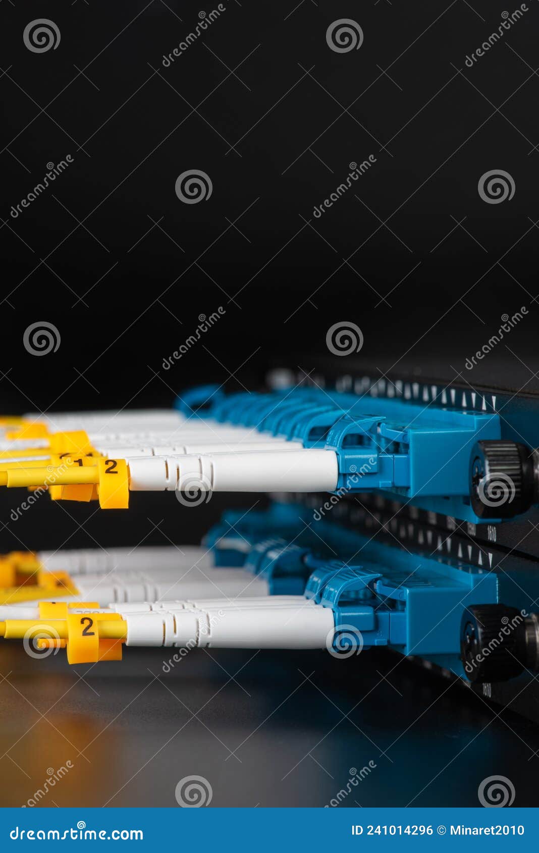 Optical Distribution Panel with Optic Patch Cord Cables Stock Photo ...