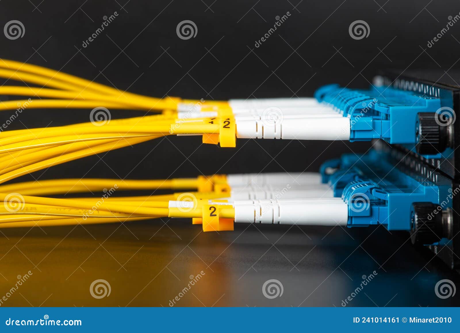 Optical Distribution Panel with Optic Patch Cord Cables Stock Image ...