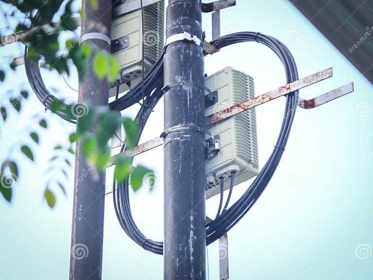Optical Distribution Point Installed Stock Image - Image of access ...