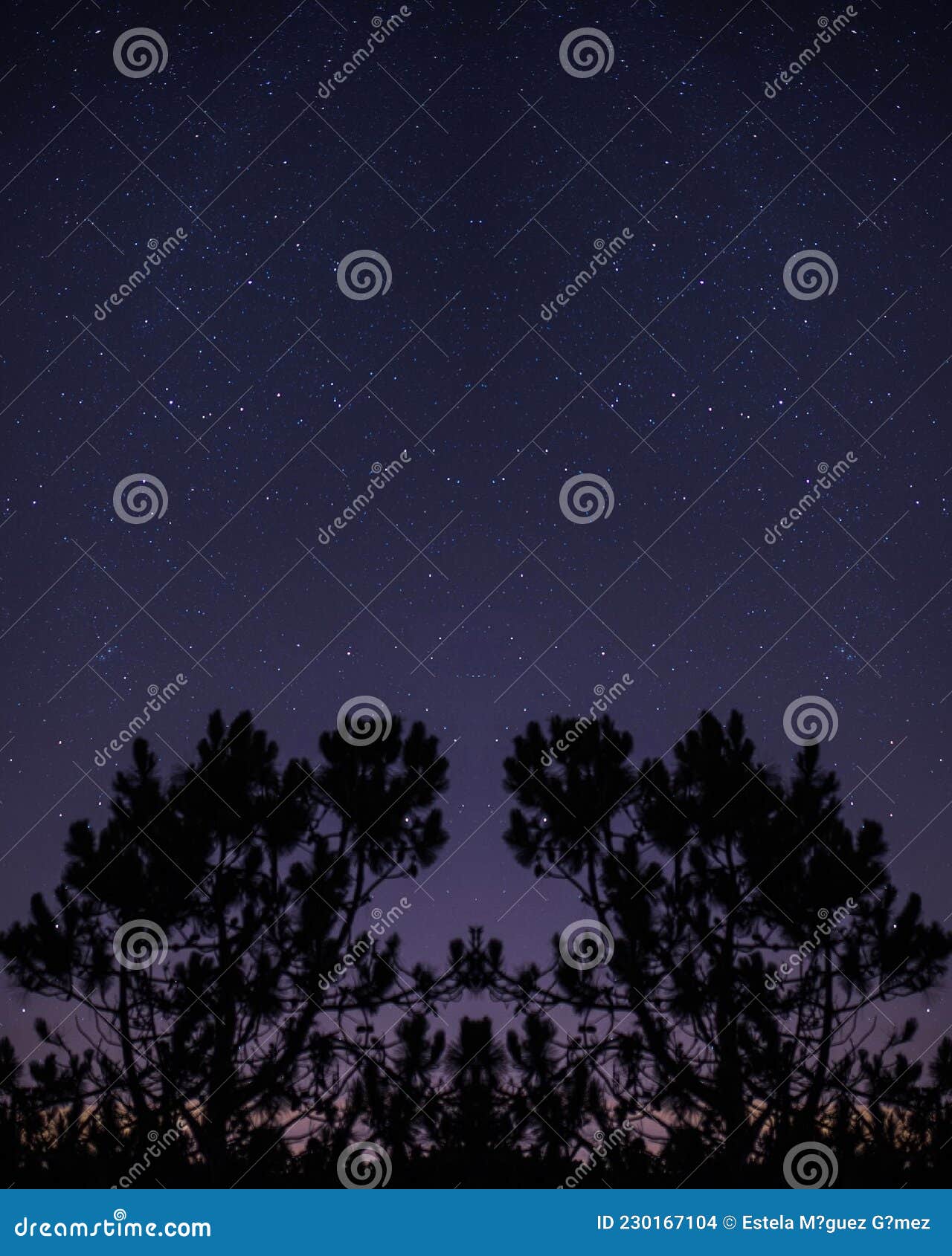 Optical Effect with Night Sky Stars Stock Photo - Image of midnight ...