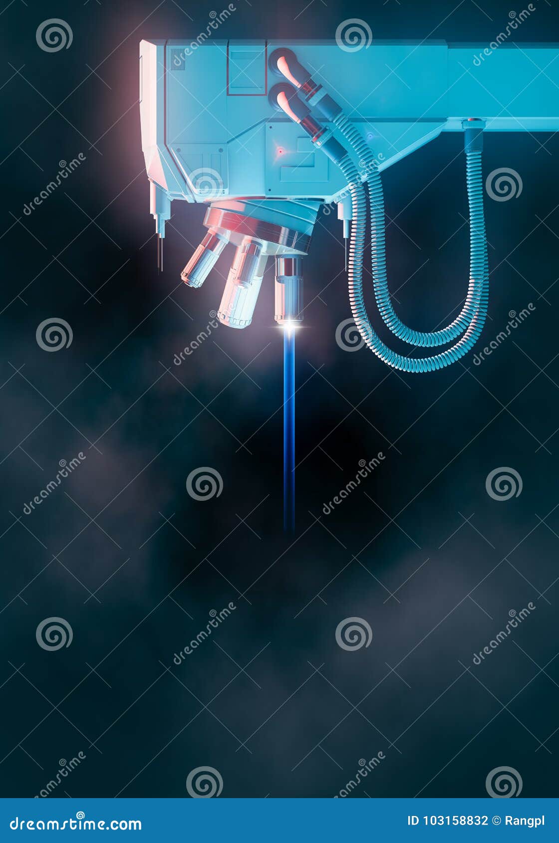 Optical Electron Scanning Microscope Laser Beam Stock Illustration ...