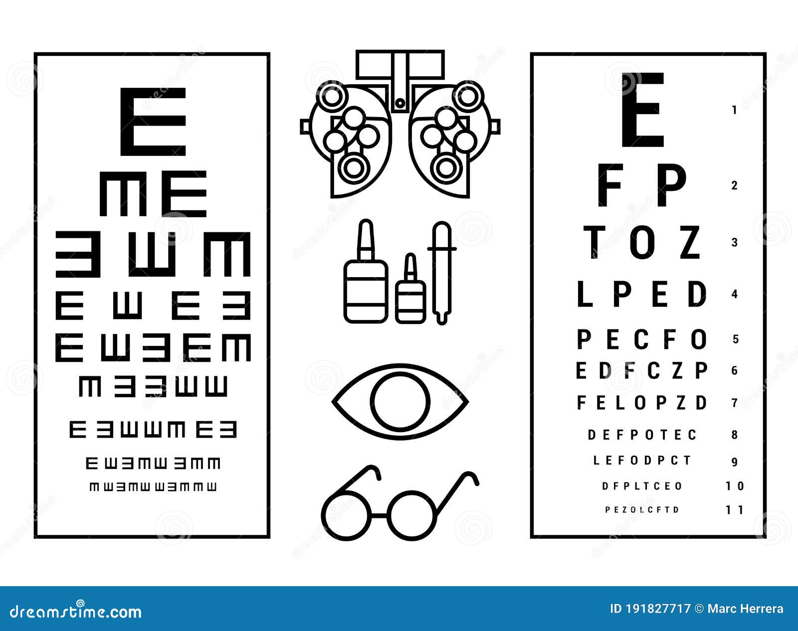 Optical Eye Test Vector Design Stock Vector - Illustration of doctor ...