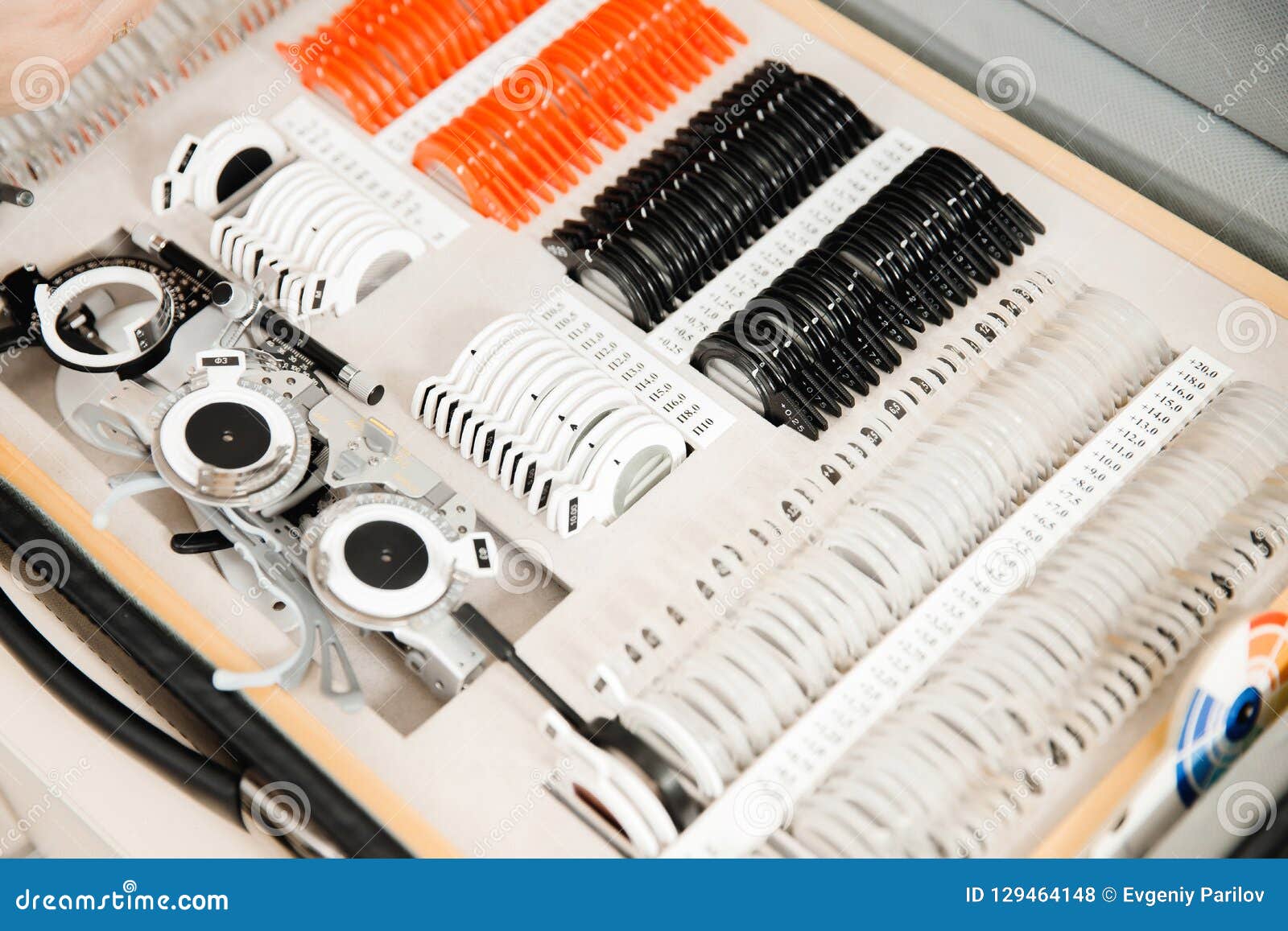 Optical Eyeglass Frames are Equipment of Ophthalmologist Stock Photo ...