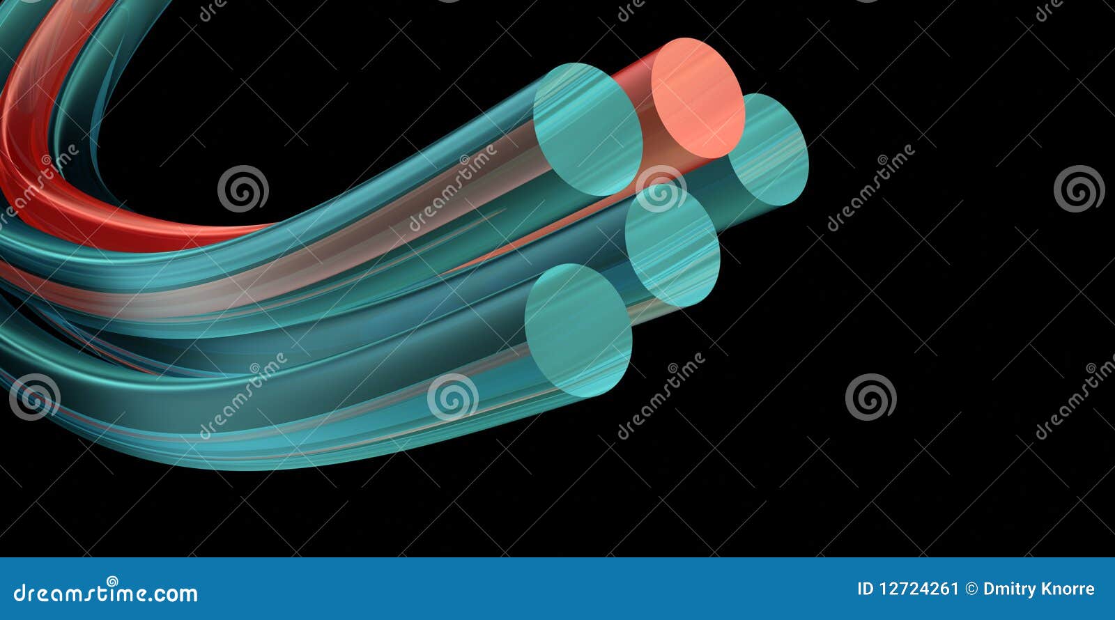 Optical Fiber Breakout Cable Vector Outline Colored Icon ...