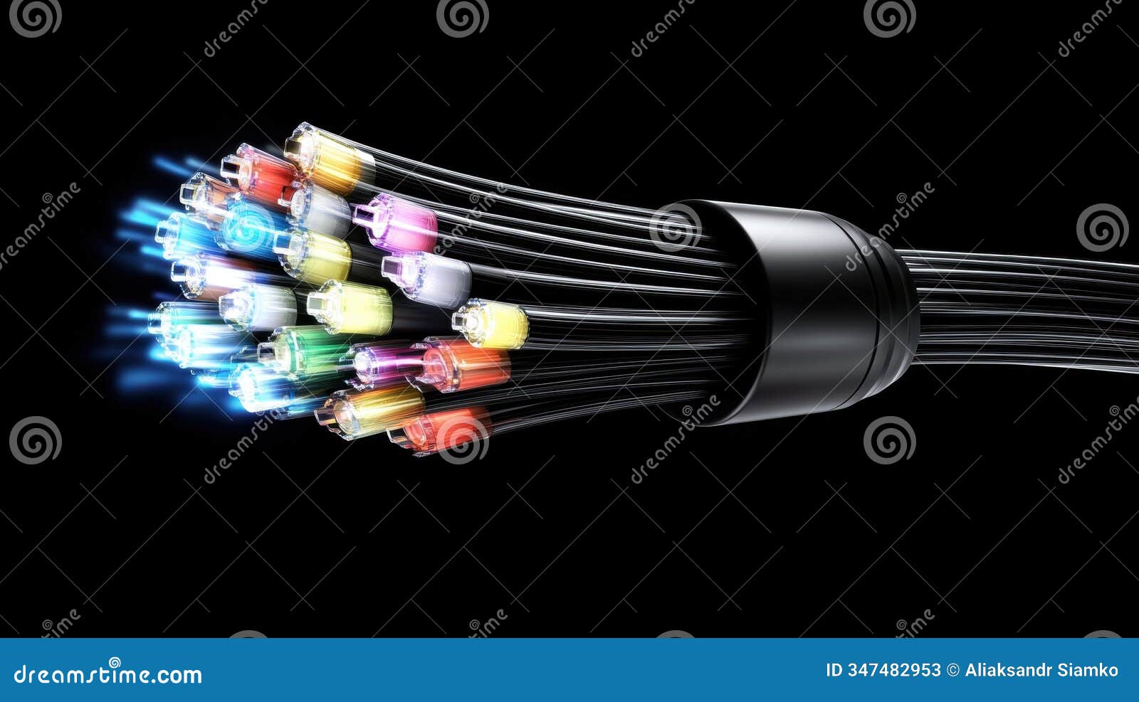 Optical Fiber Cable Illustration for Modern Data Technology Themes ...
