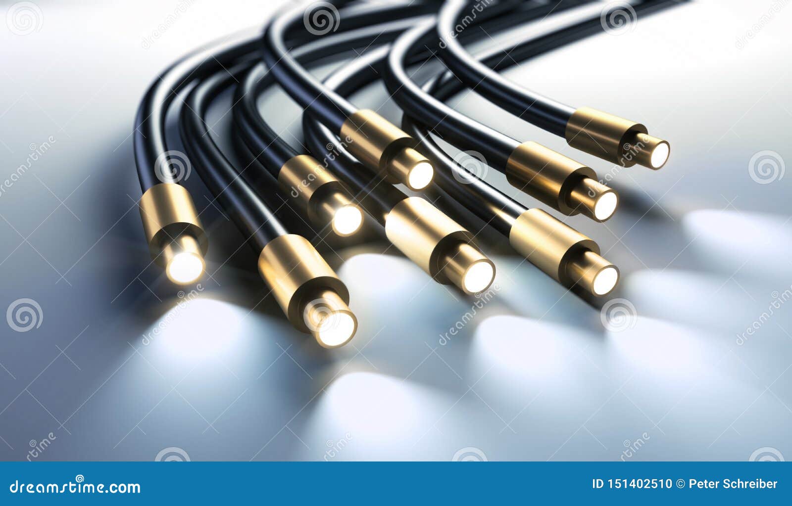 Optical Fiber Cables - 3D Illustration Stock Illustration ...