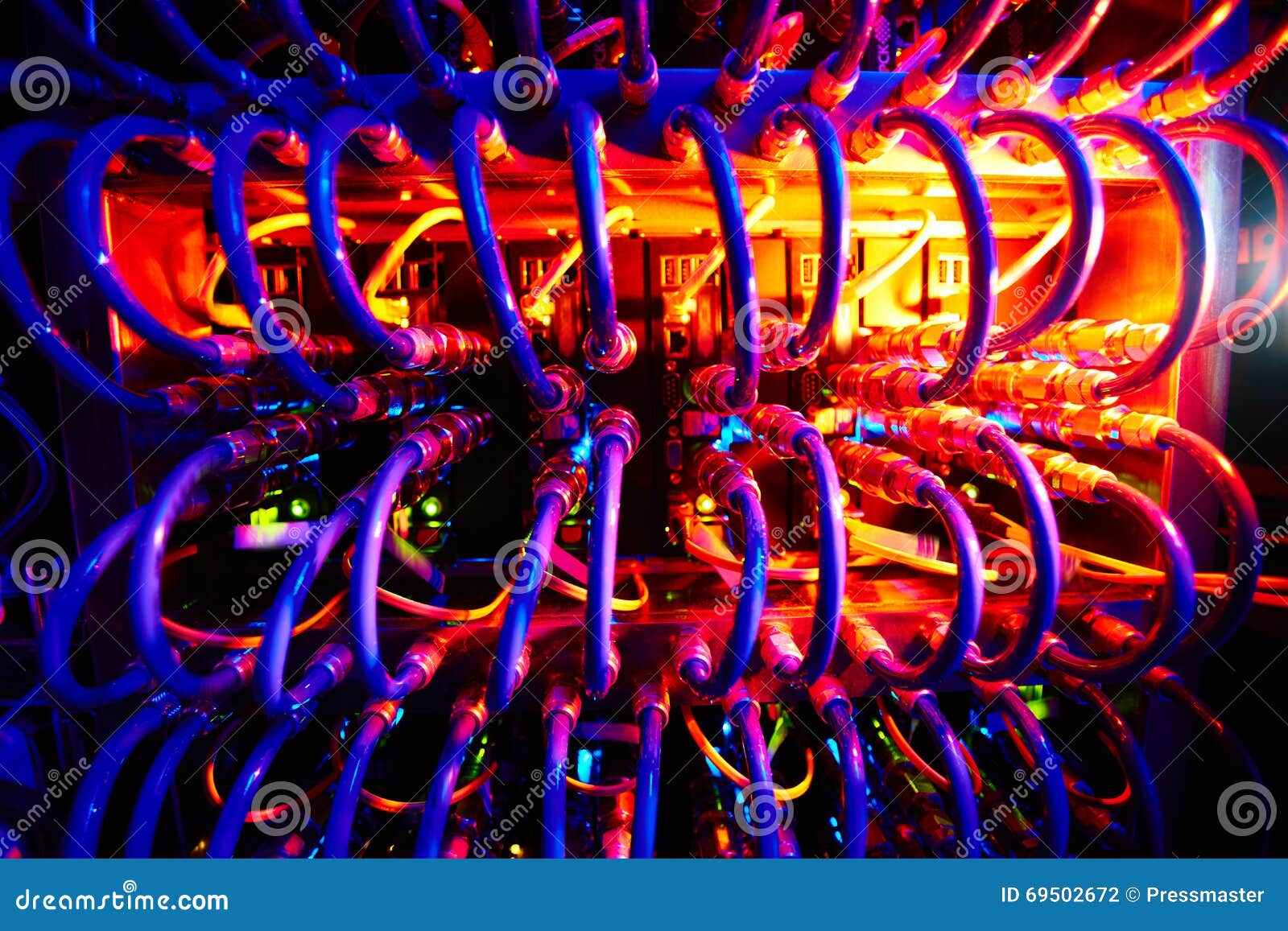 Optical fiber cables stock photo. Image of fibre, server - 69502672