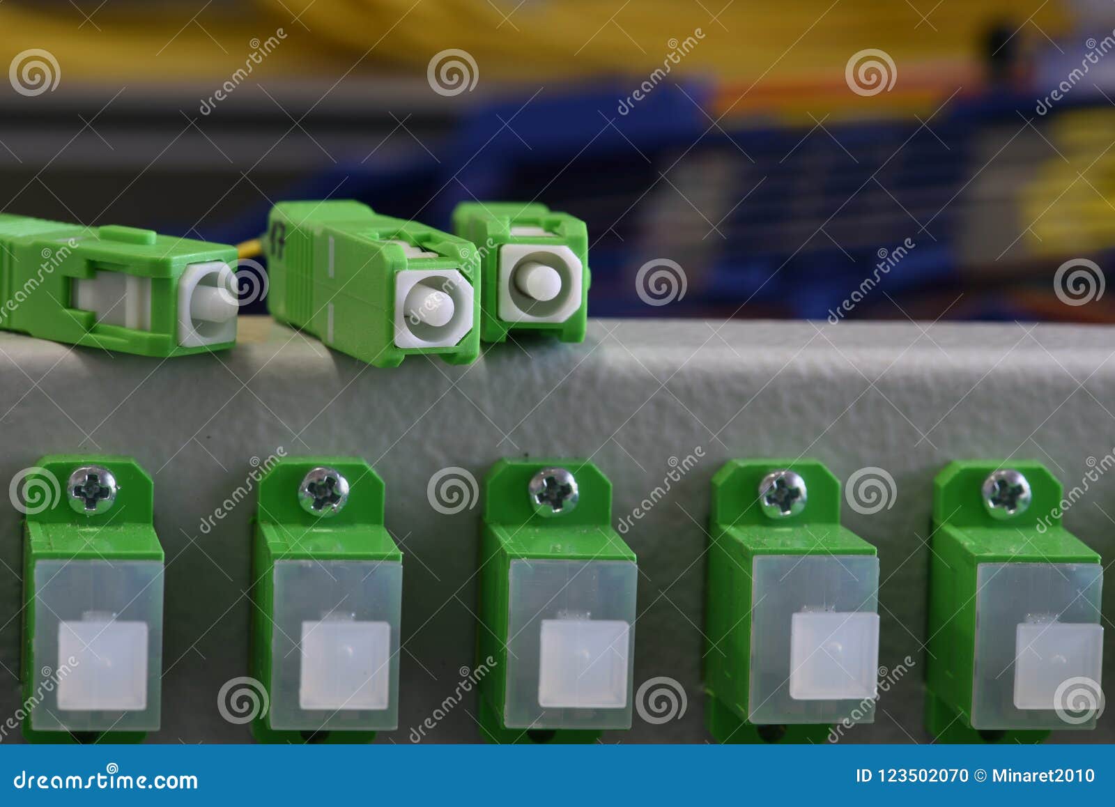 Optical Fiber Communication Distribution Panel Stock Photo - Image of ...