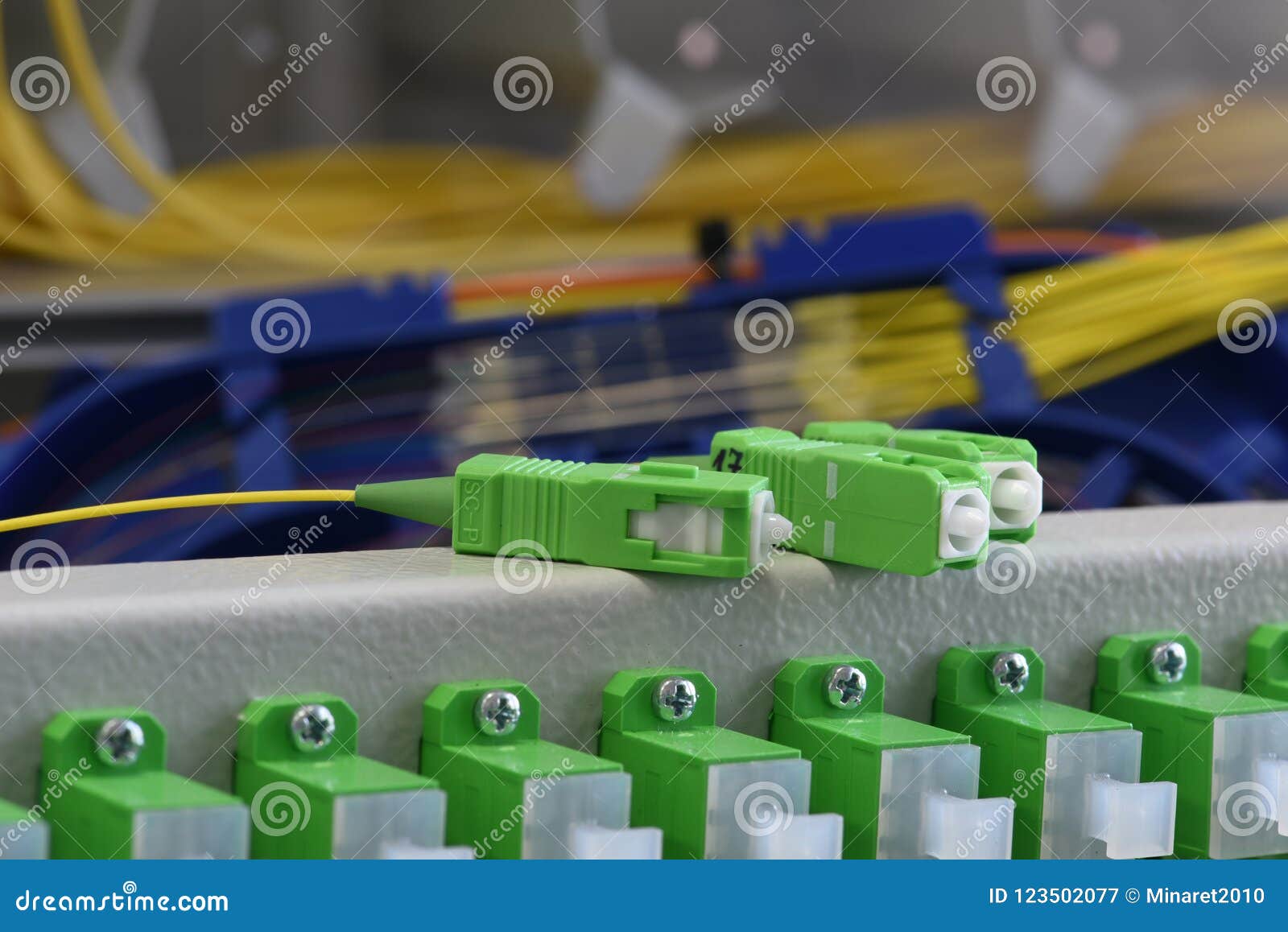 Optical Fiber Communication Distribution Panel Stock Image - Image of ...