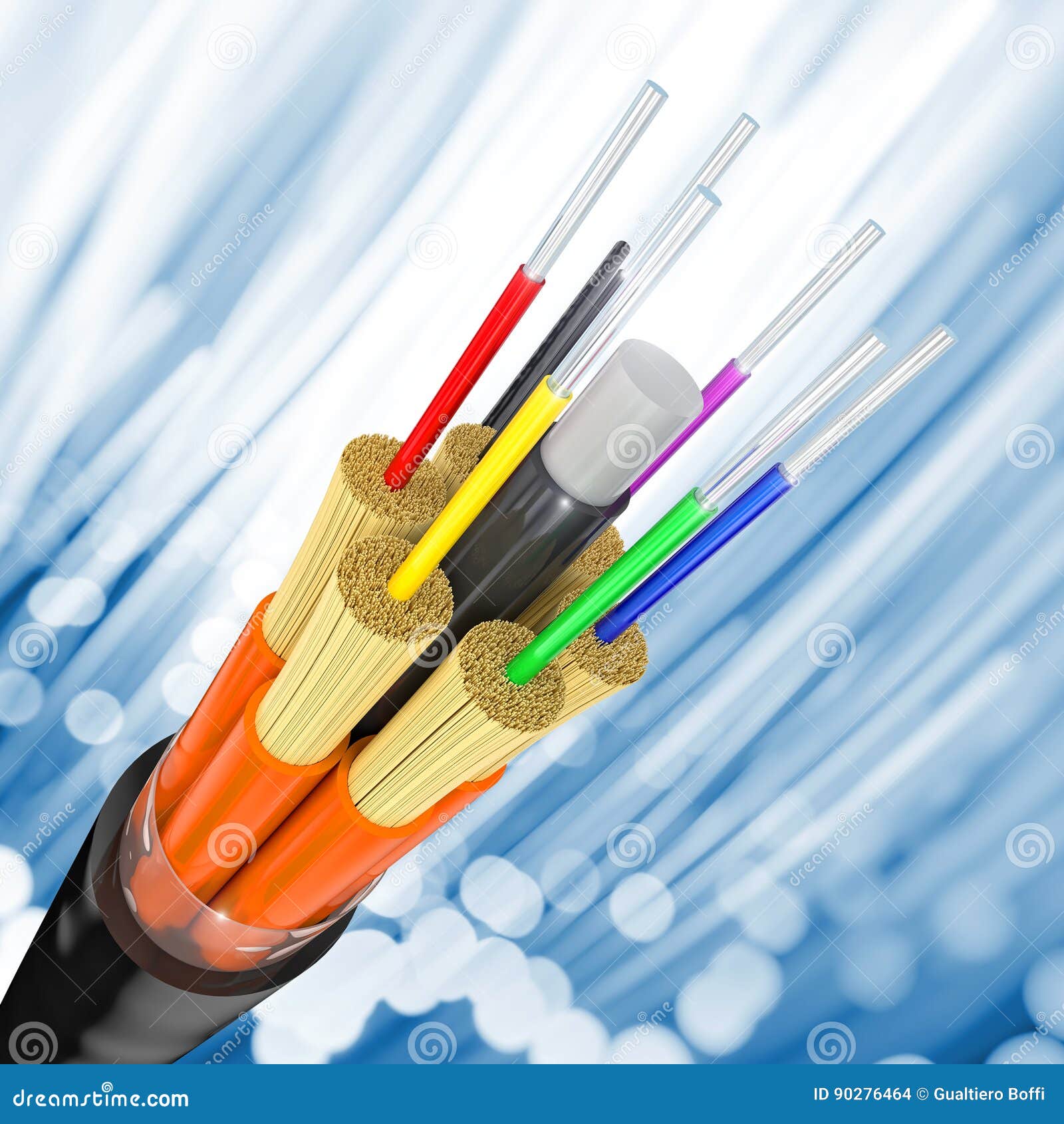 Optical fiber concept stock illustration. Illustration of digital ...