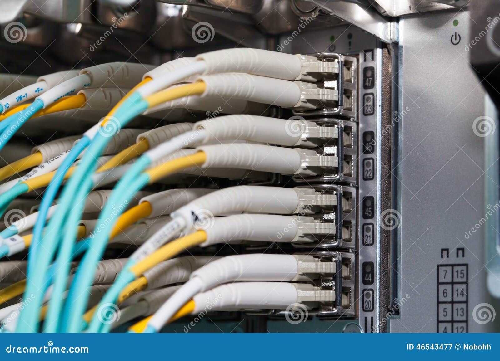 Fiber Connection In A Network Switch Royalty-Free Stock Photography ...